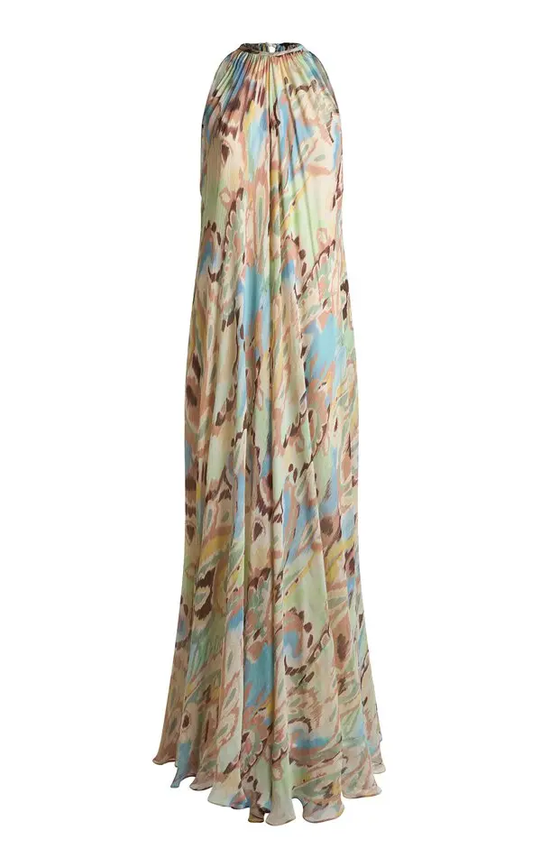 Etro Gathered Silk-blend Maxi Dress - Multi