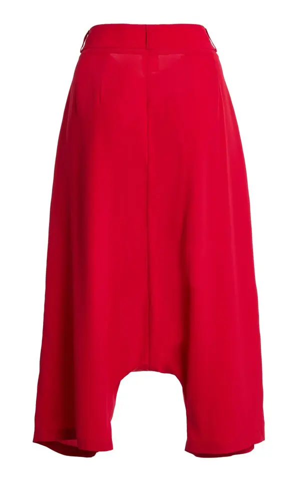 LANVIN Loose-fit Silk-blend Shorts - Red