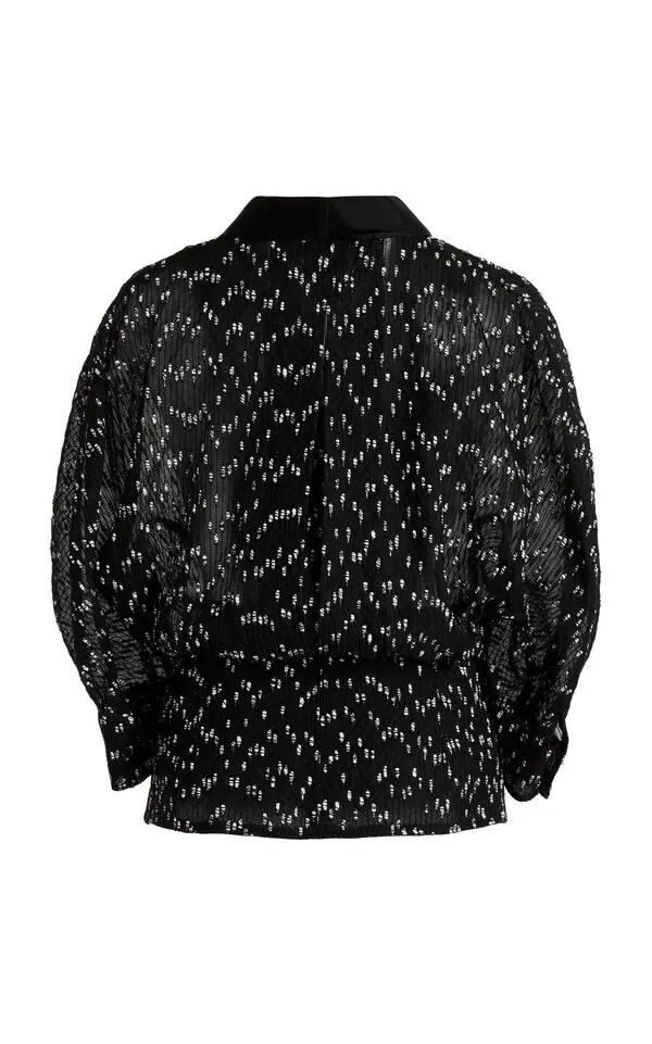 LANVIN Round-shoulder Wrap Cotton-blend Top