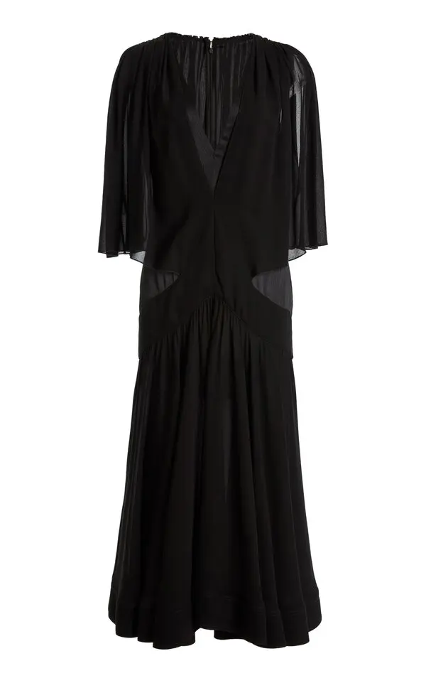LANVIN Layered Ruffle Midi Dress - Black