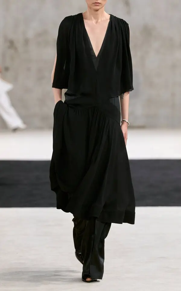 LANVIN Layered Ruffle Midi Dress
