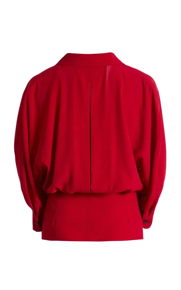 LANVIN Round-shoulder Wrap Cotton-linen Top