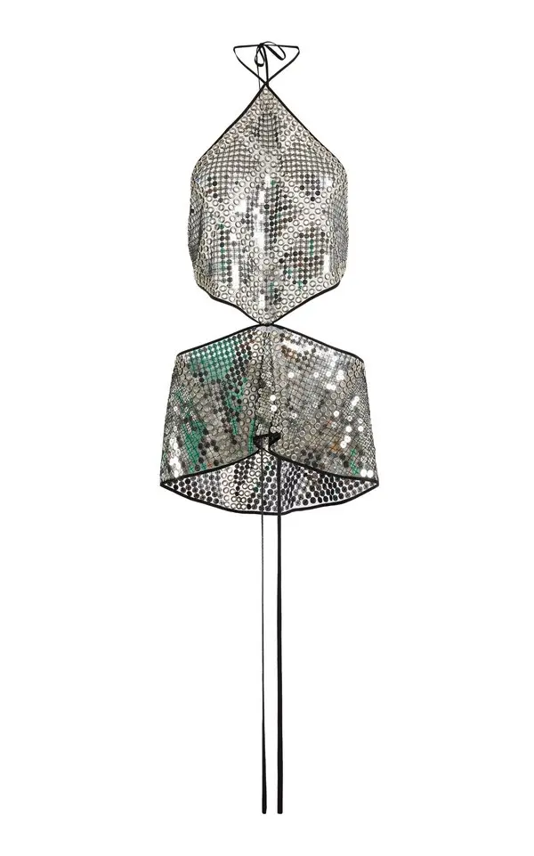 LANVIN Sequin-embellished Embroidered Silk-blend Top