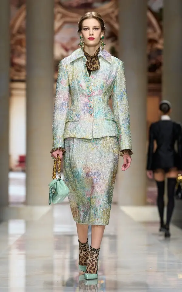 Dolce & Gabbana Tailored Woven Cellophane Raffia Jacket - Multi