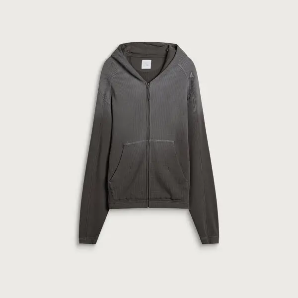 ROA Bee Sun Faded Organic Waffle Zip Hoodie