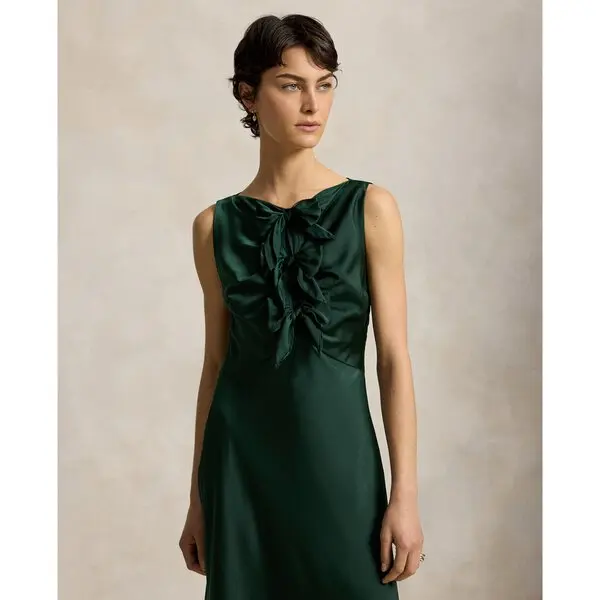 Ralph Lauren Bow-detail Satin Dress