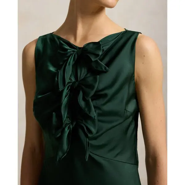 Ralph Lauren Bow-detail Satin Dress