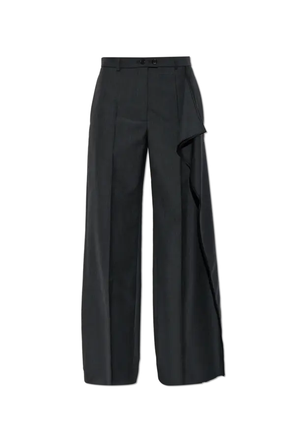 JIL SANDER Gray Wool Pleated Trousers - Grey