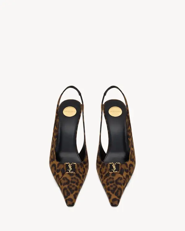 Saint Laurent Babylone Breteuil Slingback Pumps In Grosgrain