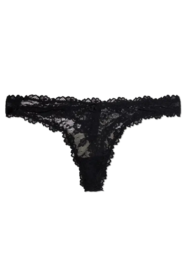 SKIMS Lace Thong - Black