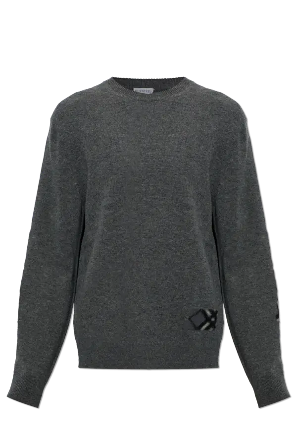 Burberry Crew Neck Wool Sweater - Grey