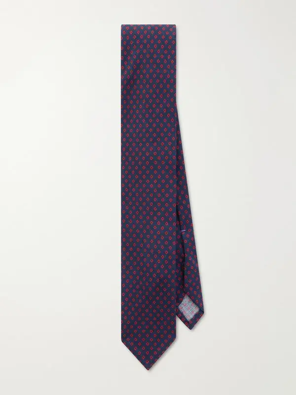 J. MUESER 7cm Diamond-jacquard Wool Tie - Blue