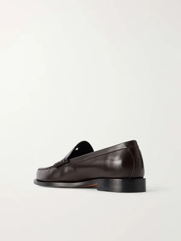 Celine Triomphe Cut-out Leather Loafers