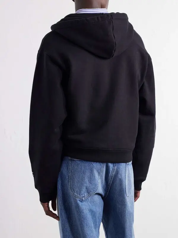 Celine Logo-print Cotton-jersey Zip-up Hoodie