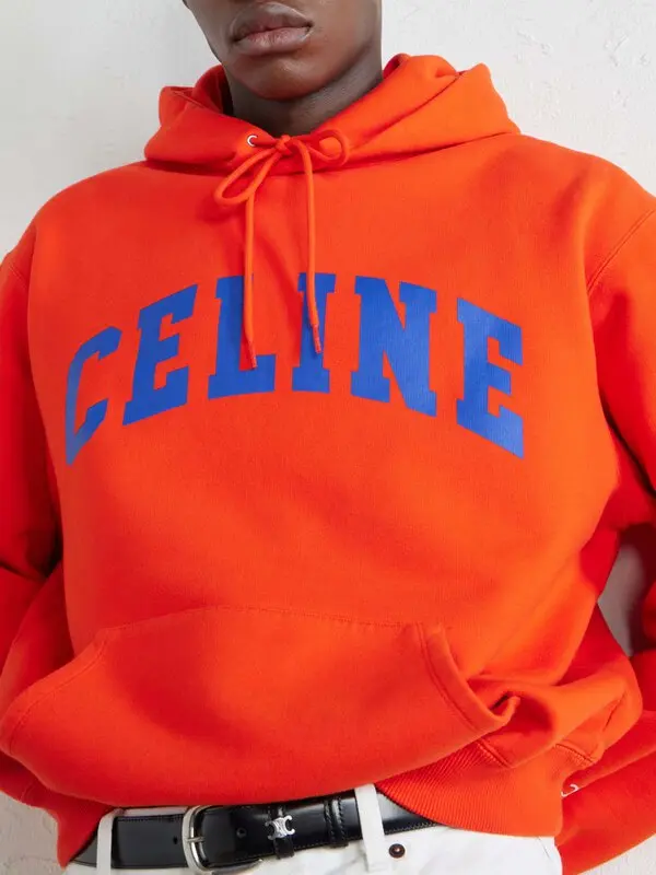 Celine Logo-print Cotton-jersey Hoodie