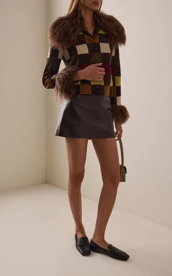 SIEDRES Ronch Fur-trimmed Suede Jacket