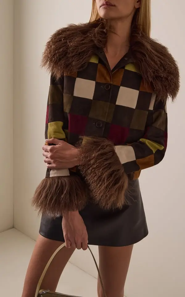 SIEDRES Ronch Fur-trimmed Suede Jacket