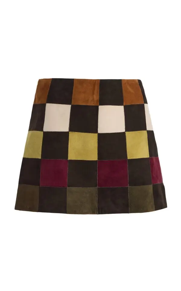 SIEDRES Exclusive Haze Patchwork Suede Mini Skirt