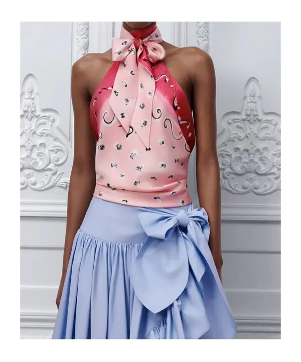 Dior Dioriviera Delicate Ribbon Silk Top