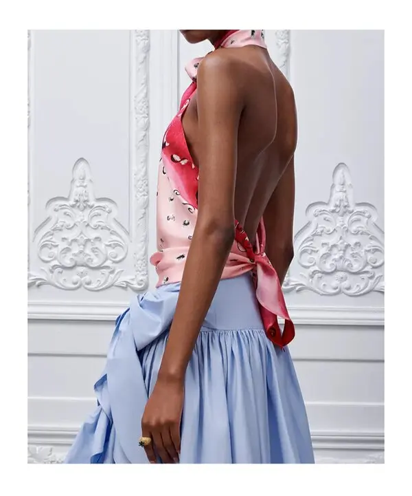 Dior Dioriviera Delicate Ribbon Silk Top
