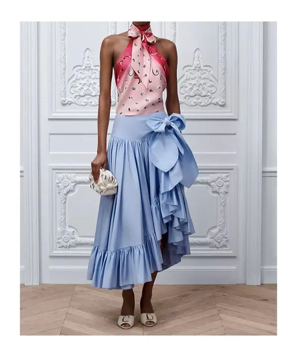 Dior Dioriviera Delicate Ribbon Silk Top