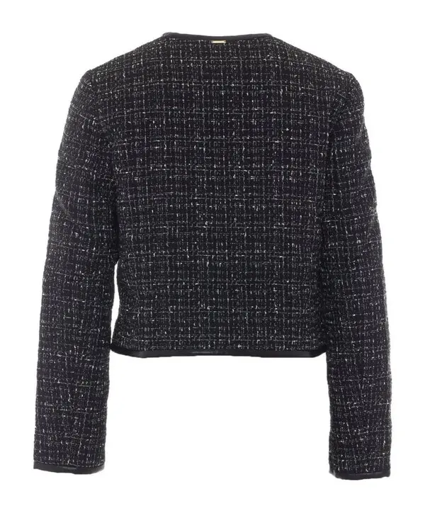 TWINSET Tweed Crewneck Cropped Jacket