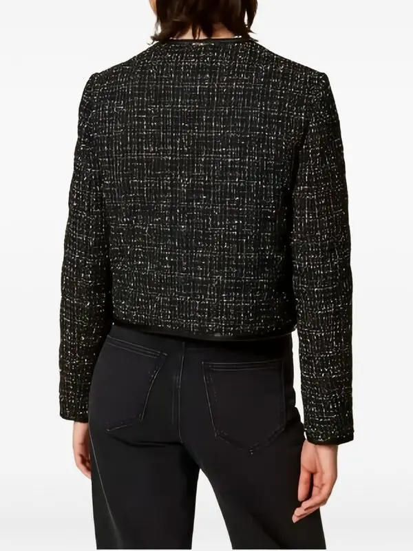 TWINSET Tweed Crewneck Cropped Jacket