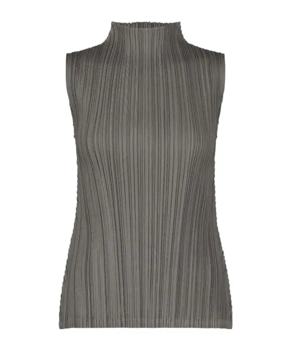 Issey Miyake Mellow High-neck Pleated Top