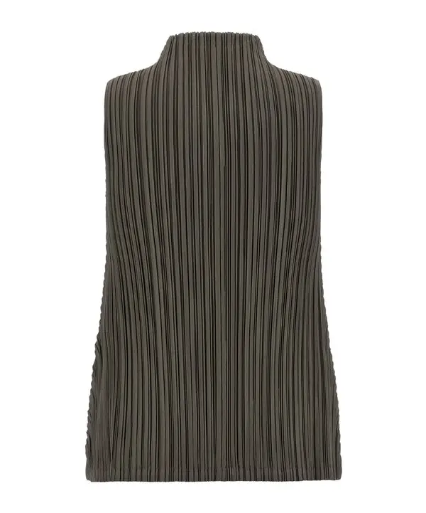 Issey Miyake Mellow High-neck Pleated Top