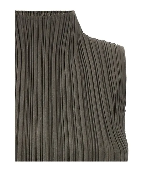 Issey Miyake Mellow High-neck Pleated Top