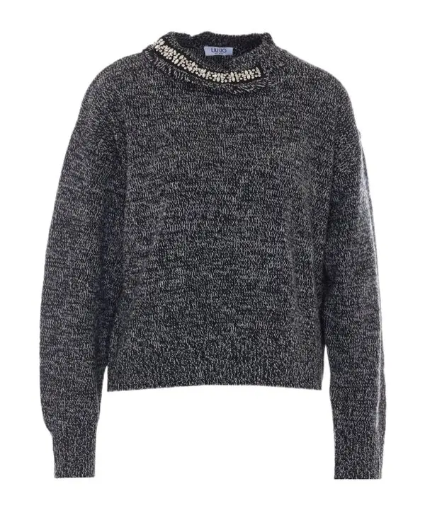 Liu Jo Embellished Mélange Knitted Sweater