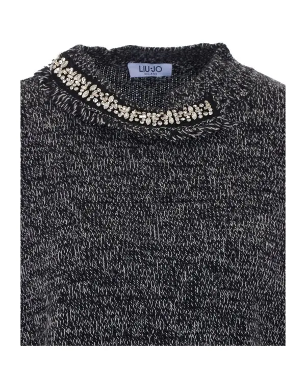 Liu Jo Embellished Mélange Knitted Sweater