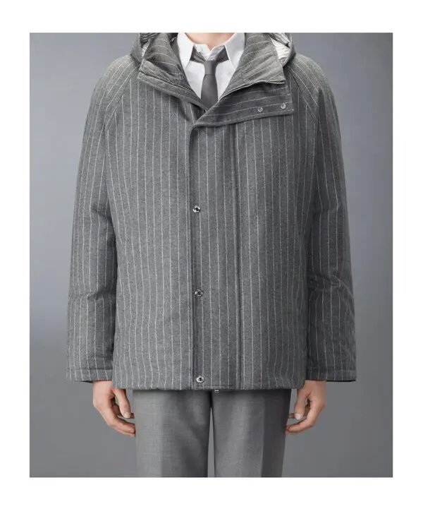 Thom Browne Browne 65 Flannel Cropped Football Parka