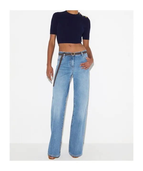 Elisabetta Franchi Belt Logo Jeans