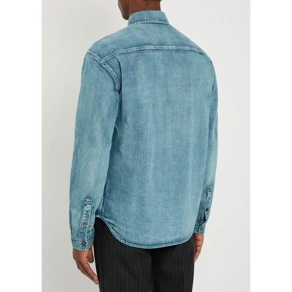 Saint Laurent Wash-finished Long-sleeve Denim Shirt