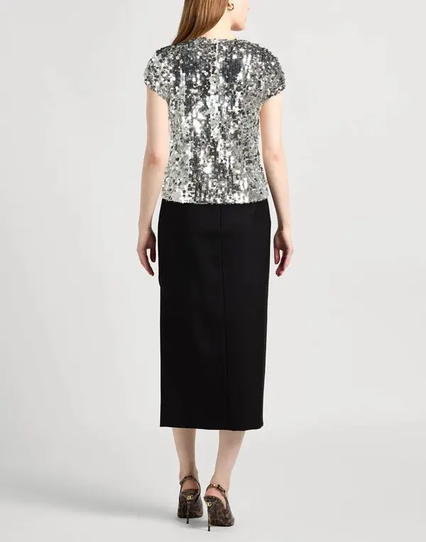 Dolce & Gabbana Stylish Solid-colored Mesh Sequin T-shirt