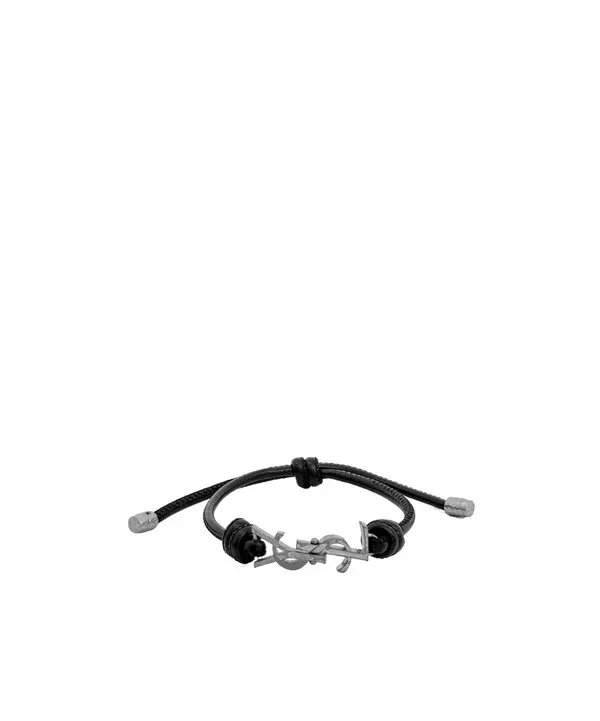 Saint Laurent Braided Rope Bracelet - Black