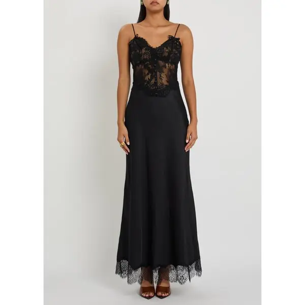 SELF-PORTRAIT Lace Satin Dress