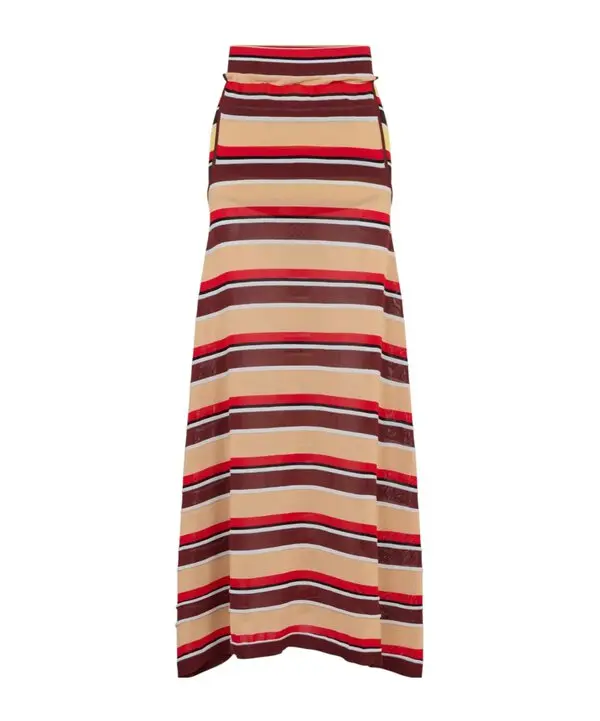Rabanne Striped Semi-sheer Maxi Skirt - Multicolor