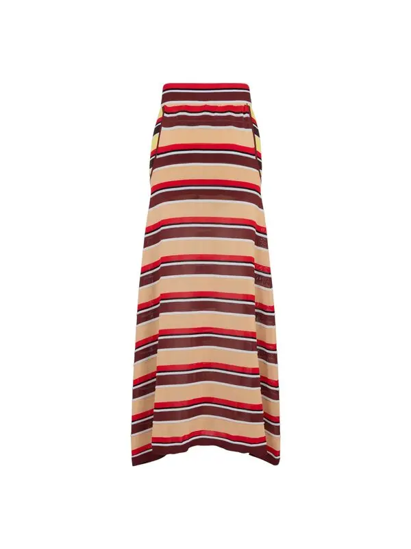 Rabanne Striped Semi-sheer Maxi Skirt