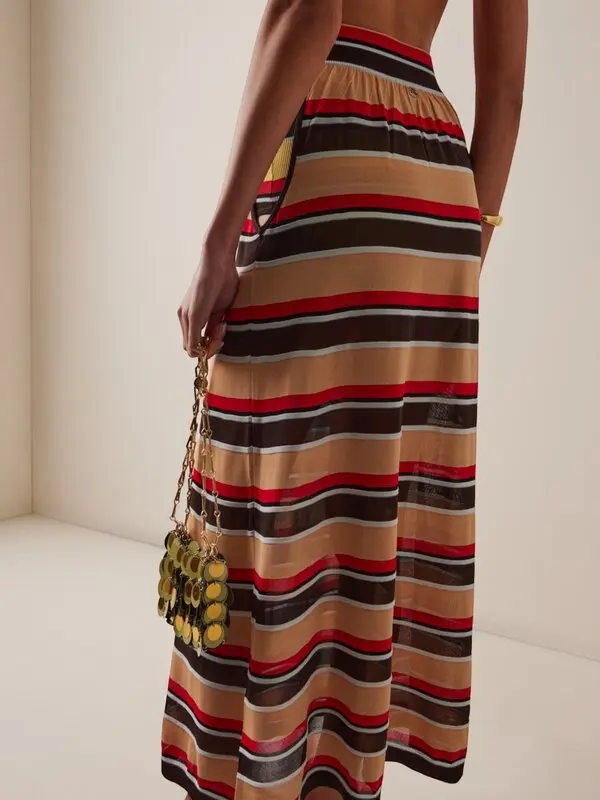 Rabanne Striped Semi-sheer Maxi Skirt