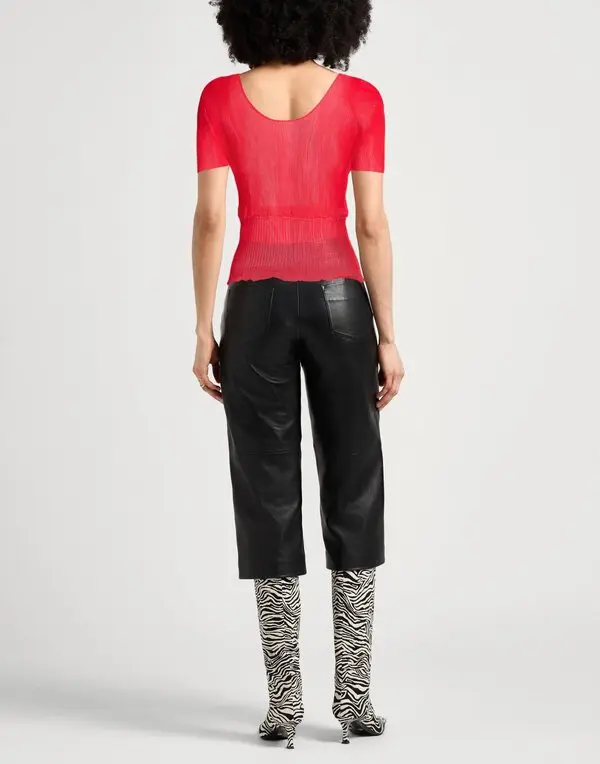 Jacquemus Solid-color Mesh Short-sleeve Top