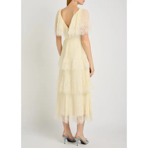 SELF-PORTRAIT Pleated Chiffon Dress