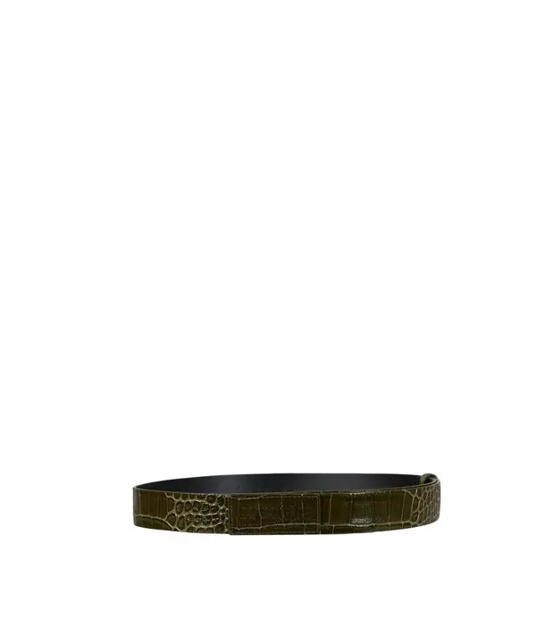MAISON MARGIELA Crocodile-print Belt - Black