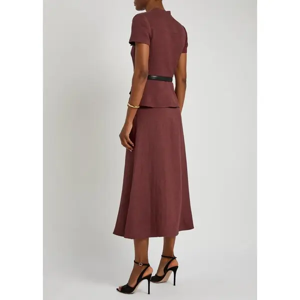 SELF-PORTRAIT Stand Collar Fitted Shirt Dress