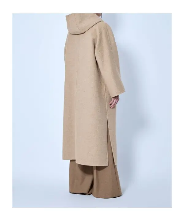 Max Mara Hooded Camel And Mohair Coat