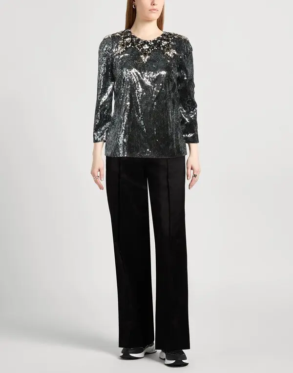 Dolce & Gabbana Sequin-embellished Crystal Long-sleeve Top