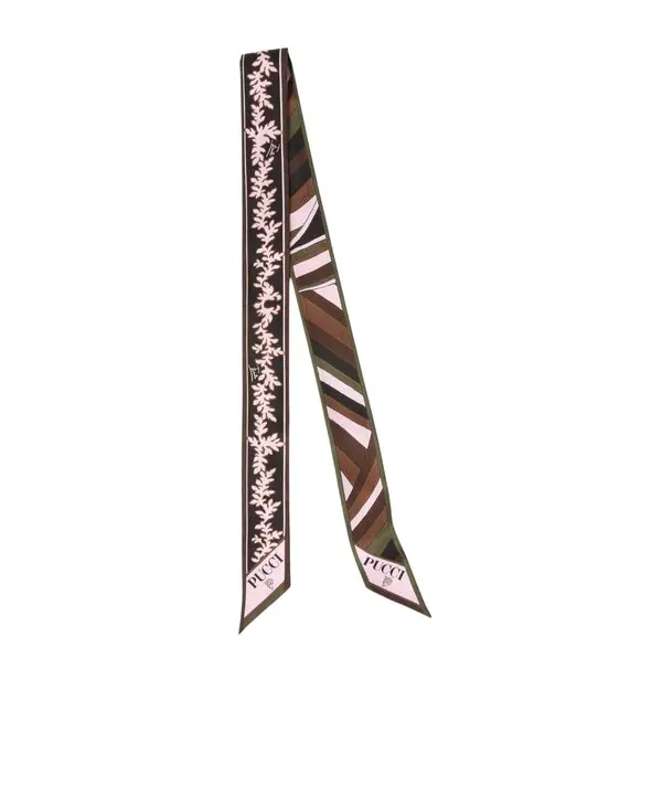 Emilio Pucci Patterned Printed Silk Scarf - Multicolor