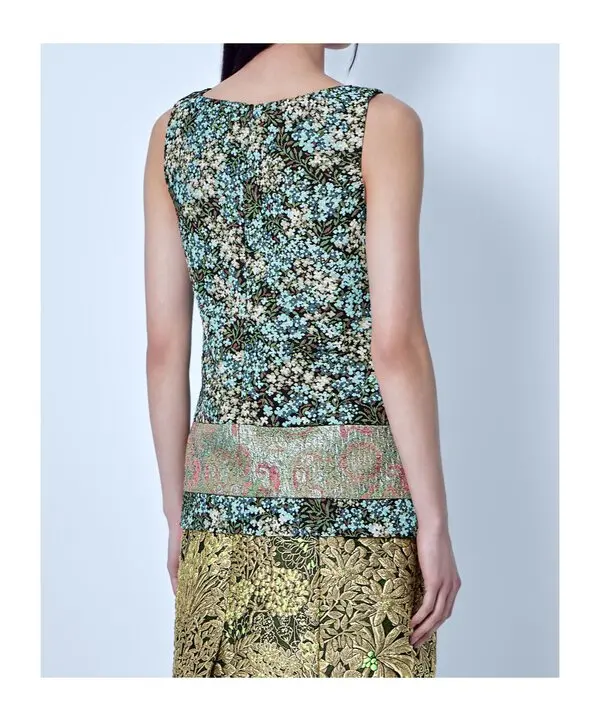 Dries Van Noten Floral-print Sleeveless Top - Green