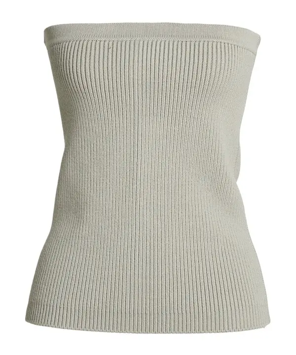 Rick Owens Solid-colored Strapless Knit Crop Top - Gray